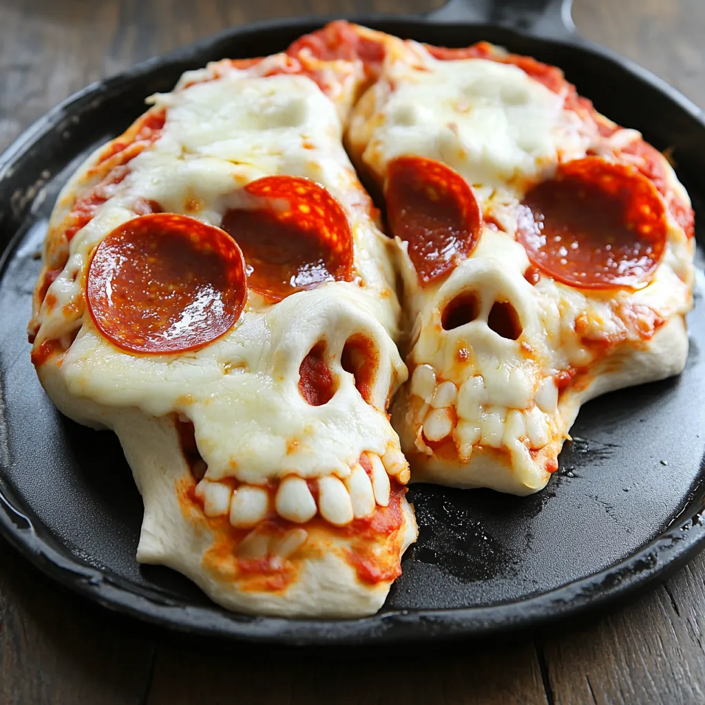 Halloween Pizza Skulls